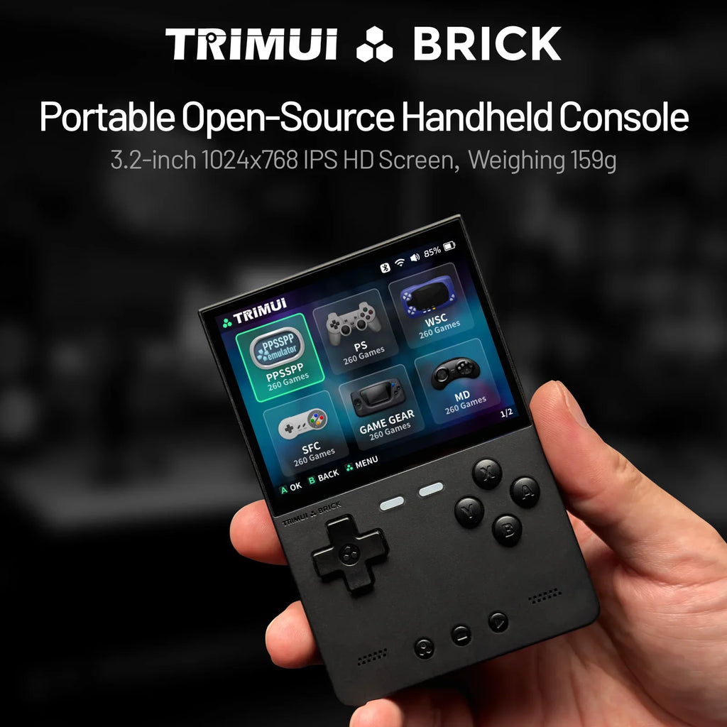 TRIMUI BRICK Handheld Game Console 3.2'' IPS Screen Linux System Cross ...