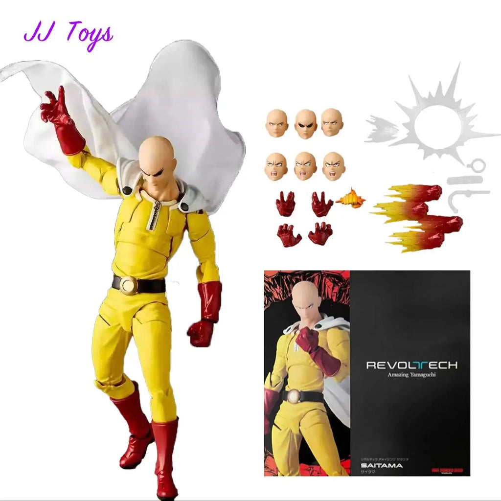 16cm One Punch Man Kaiyodo NR099 Anime Figures Saitama Deluxe Version ...