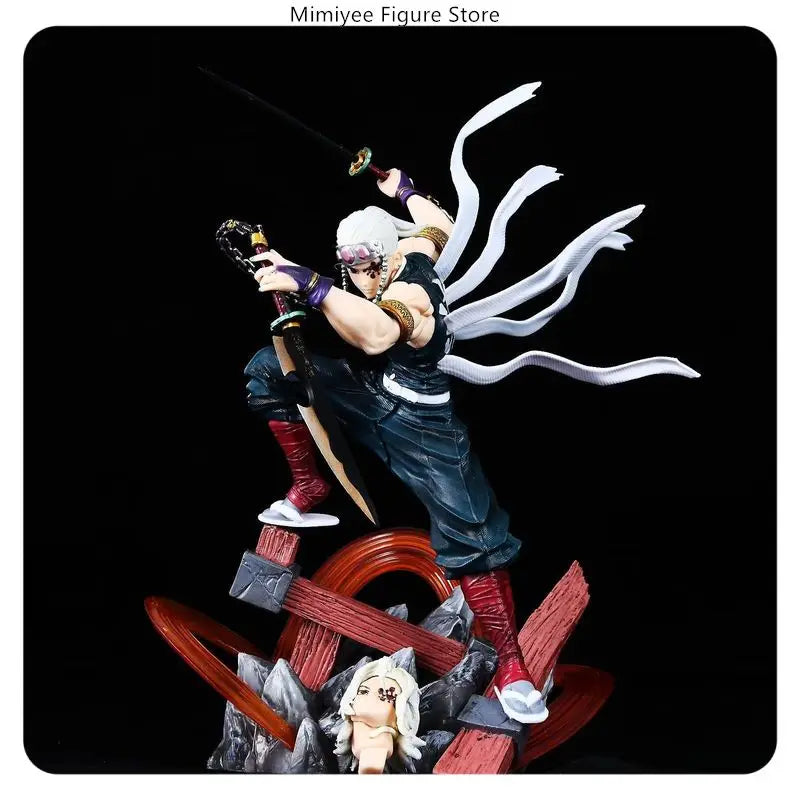 27cm Demon Slayer Tengen Uzui Battle Sound Hashira Double Head Sculptu ...