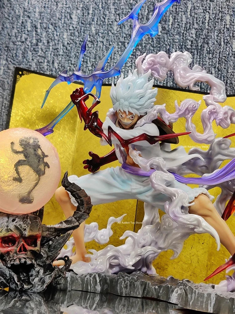 One Piece Nika Luffy Figure Luffy Sun God Gear 5 With Light Ball 28cm ...