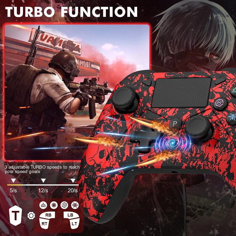 For PS5/PC/Steam Console Controller Wireless Gamepad W/ Turbo Dual Vib ...