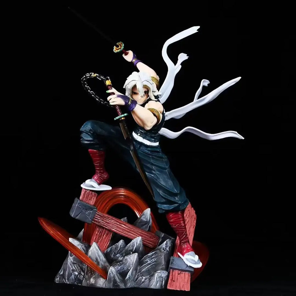 27cm Demon Slayer Tengen Uzui Battle Sound Hashira Double Head Sculptu ...