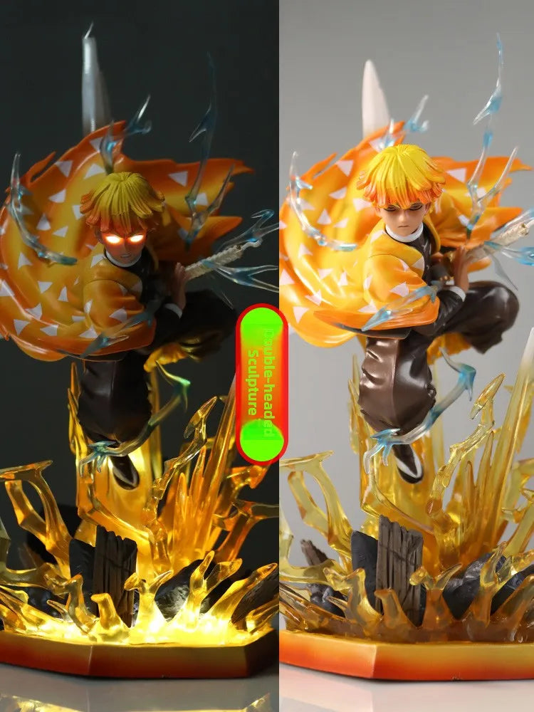 Demon Slayer Kibito Kanji Figure Anime Surrounding Model Display Glowi ...