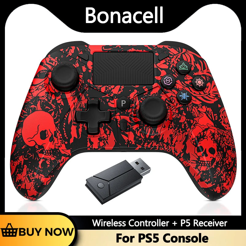 For PS5/PC/Steam Console Controller Wireless Gamepad W/ Turbo Dual Vib ...