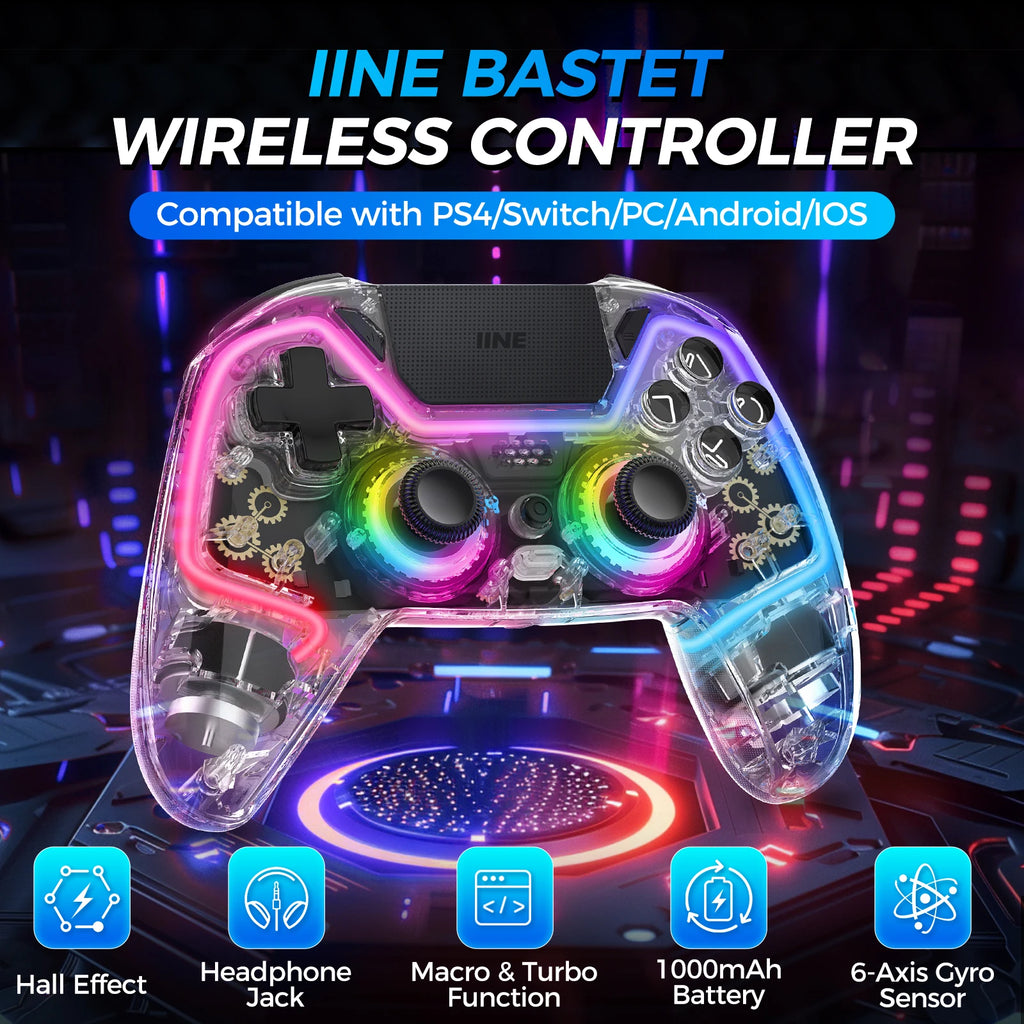 IINE Bastet Wireless Controller Compatible with PS4/Switch/PC/Android ...