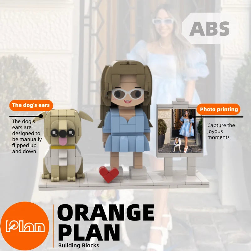 Orange Plan Custom Mini Building Block Figures Set - Personalized Doll ...