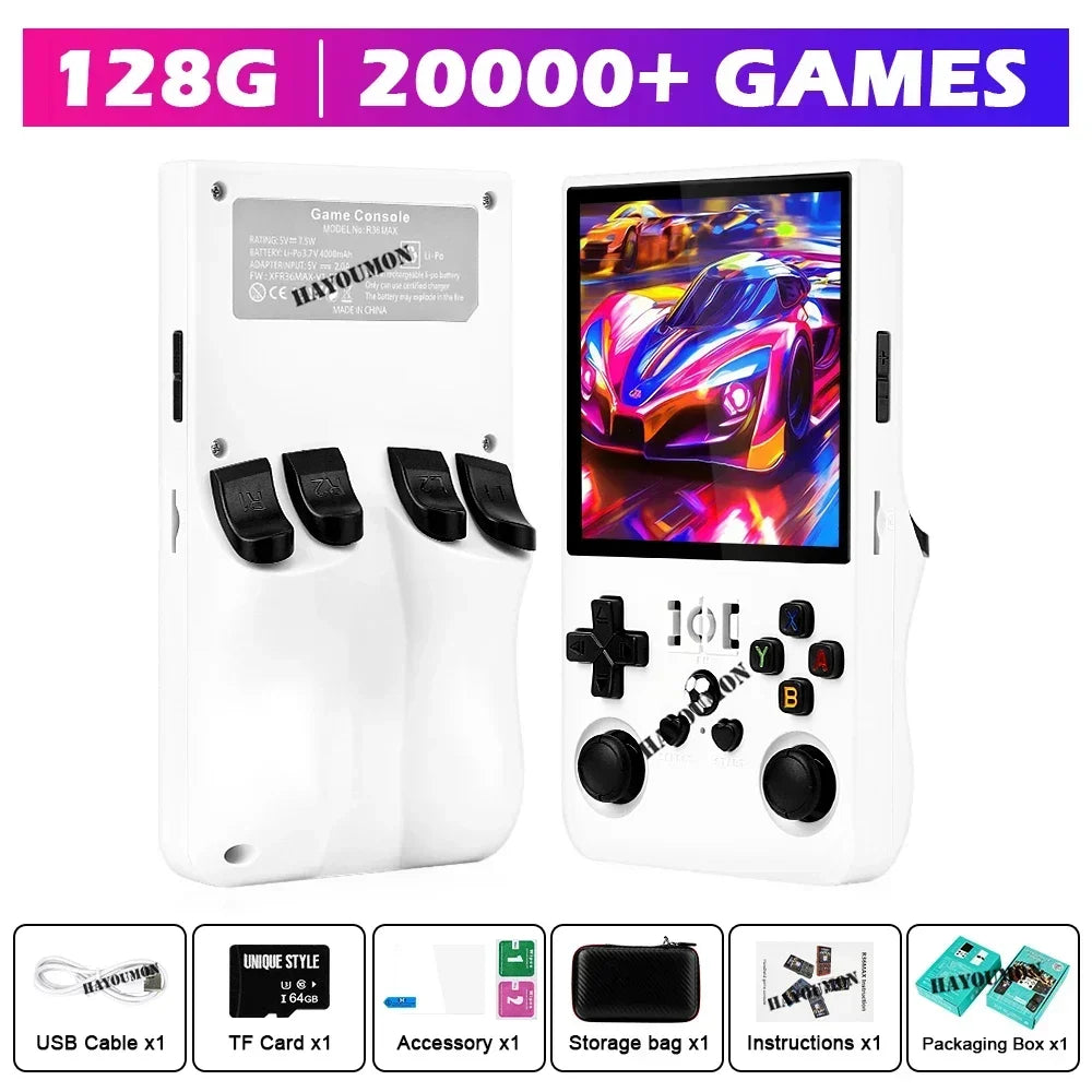 R36 Max Gray Handheld Gaming Player 4" IPS Screen Open Source Console ...