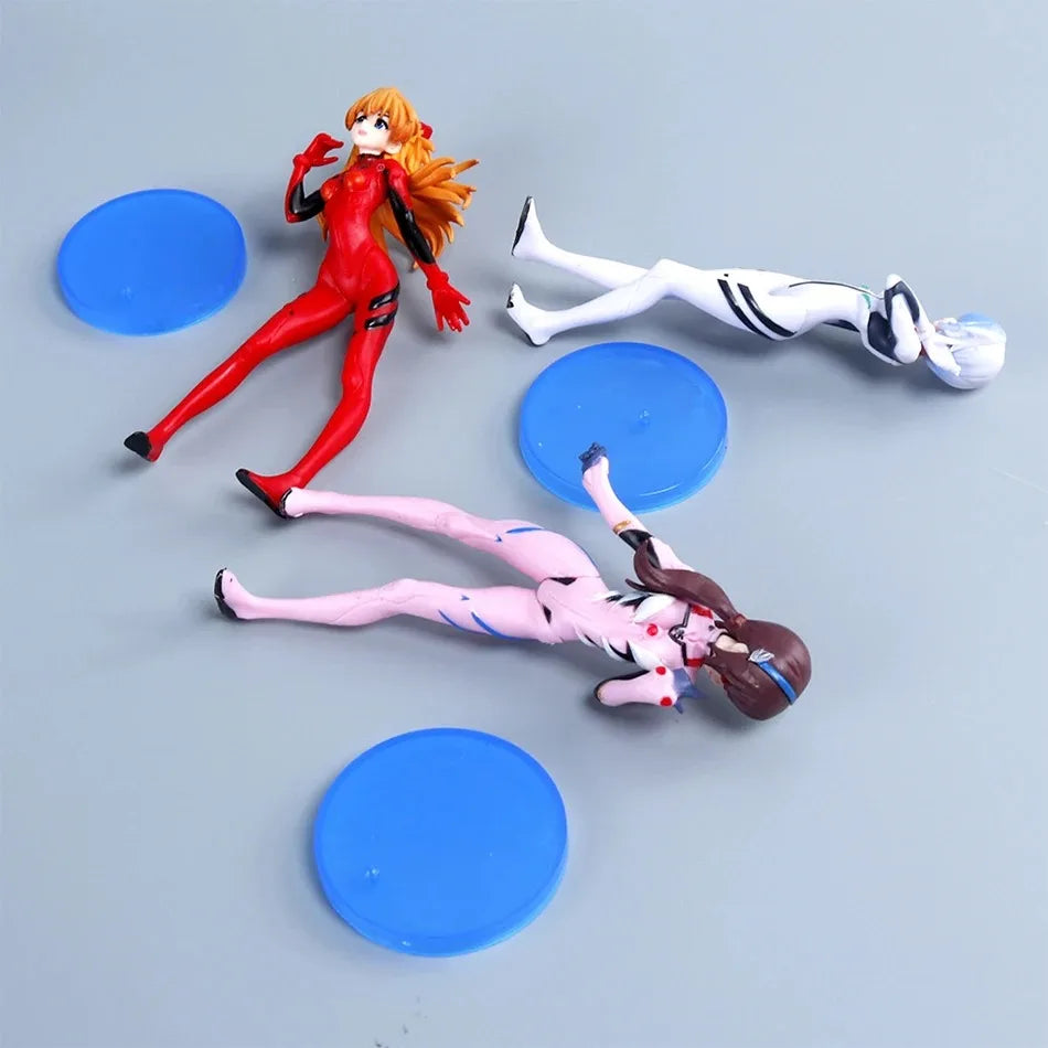 3Pcs/set Neon Genesis EVANGELION Anime Figure Eva Ayanami Rei Asuka La ...