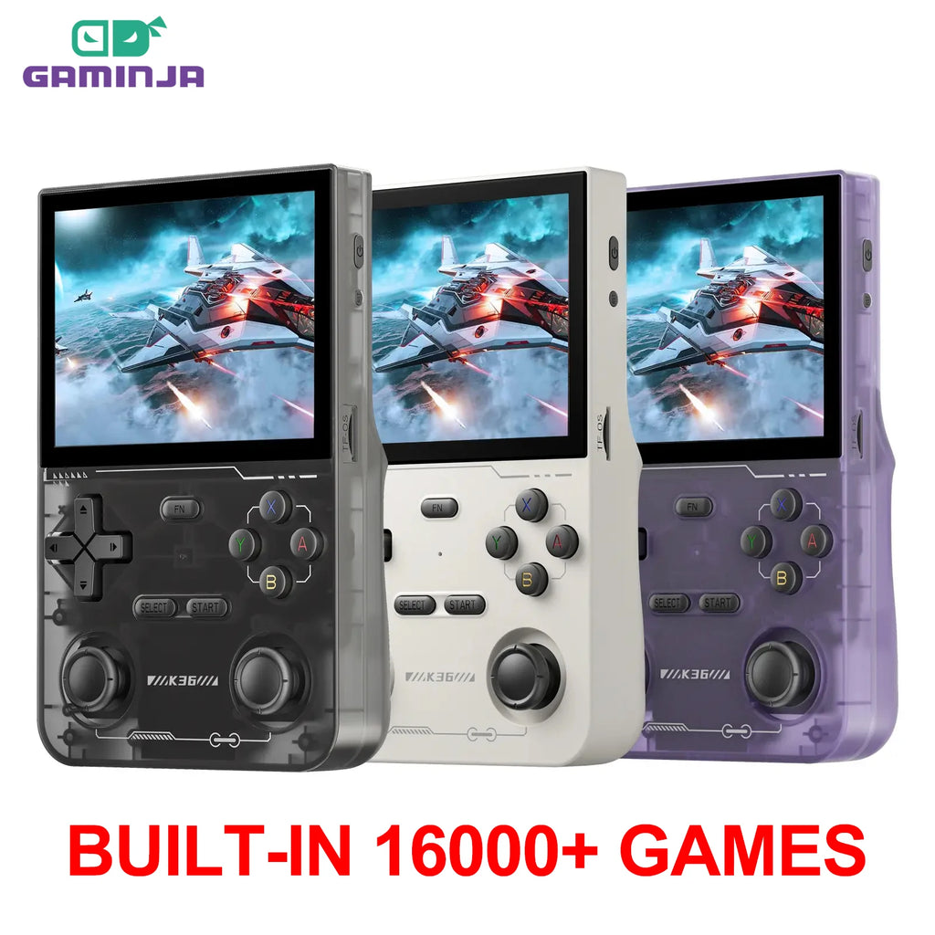 GAMINJA K36 3.5Inch IPS Screen Handheld Game Console 64GB Memory Class ...