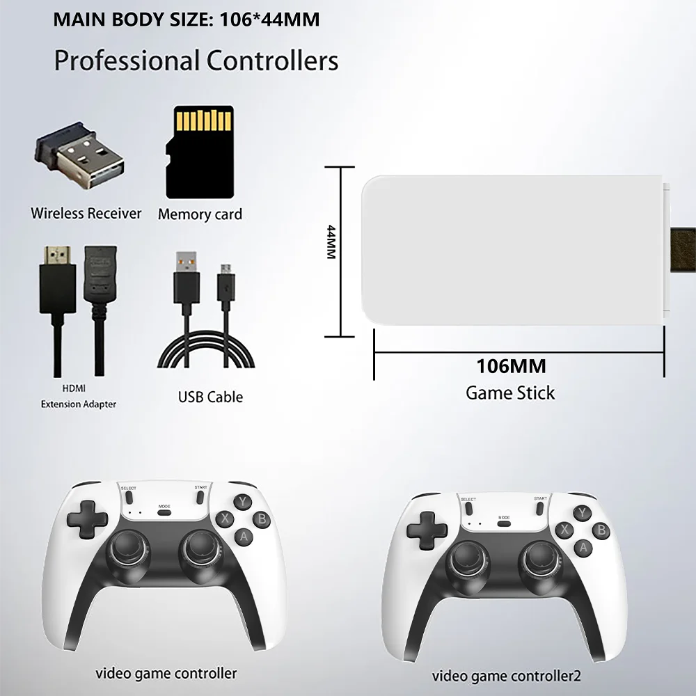 New 4K TV Game Stick M15 ultra 64G 128G Handheld Game Player 2.4G Dual ...