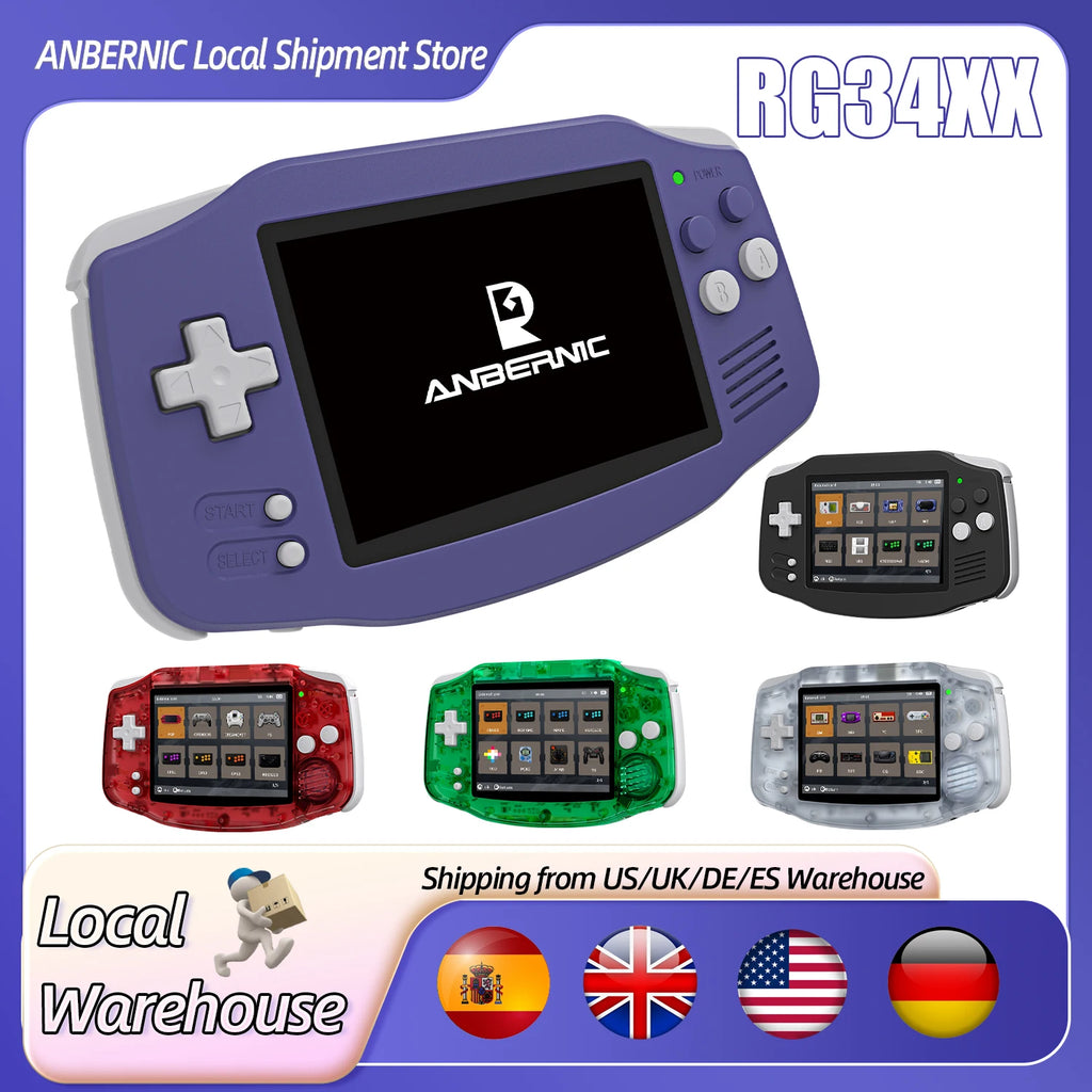 ANBERNIC RG34XX 64Bit Retro Handheld Game Player 3.4-inch IPS Screen H ...