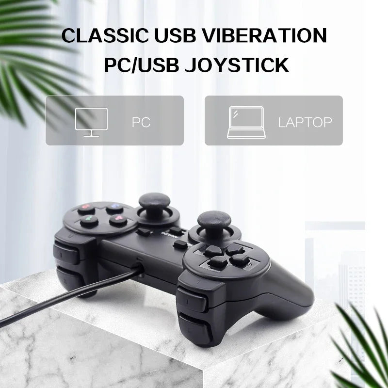 Wired USB Vibration Gamepad for PC Gaming - Ergonomic Joystick Control ...