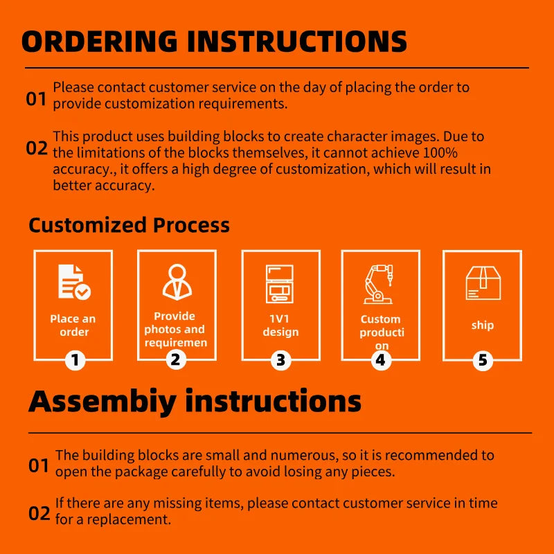 Orange Plan Custom Mini Building Block Figures Set - Personalized Doll ...
