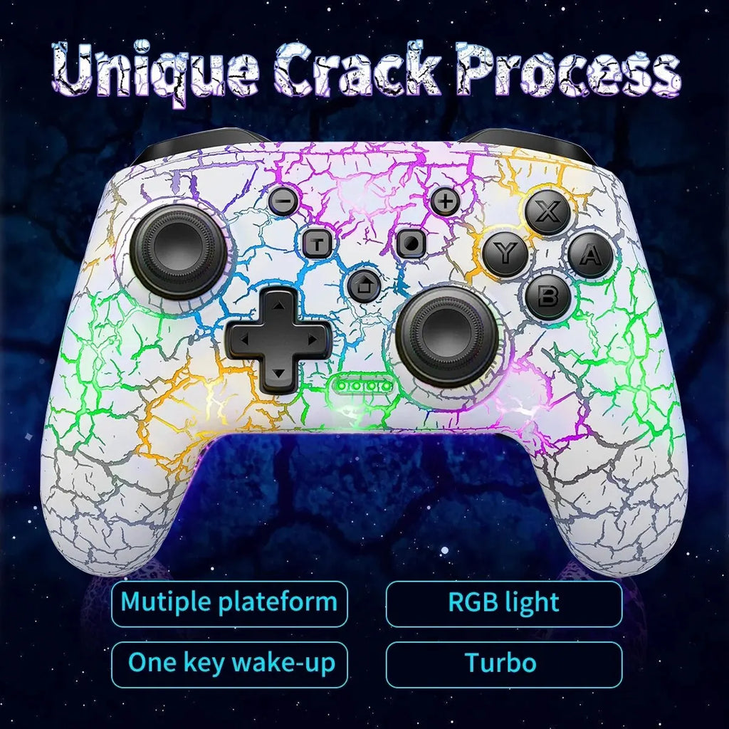 Six Axis Gyroscope Dual Vibration RGB Wireless Gamepad LED CRACK PROCE ...