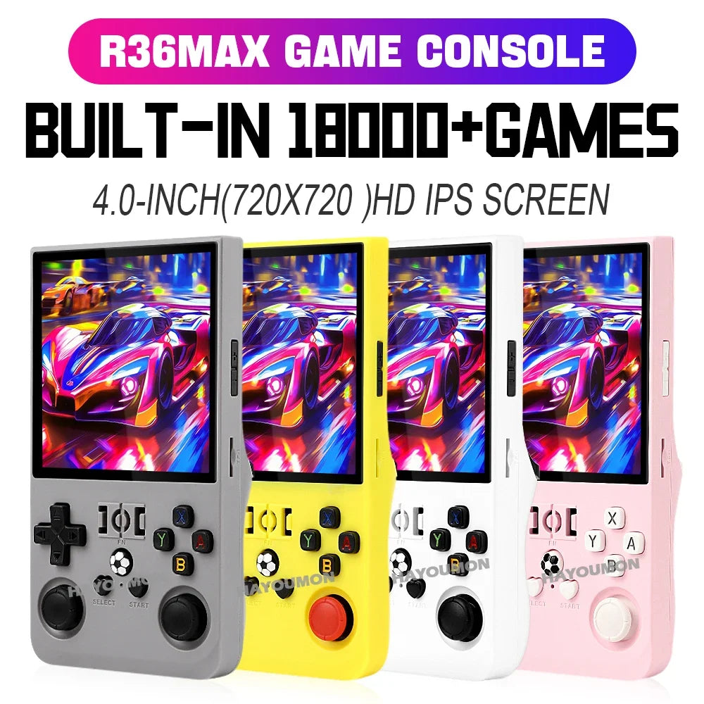 R36 Max Gray Handheld Gaming Player 4" IPS Screen Open Source Console ...