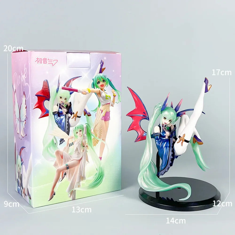 New Hatsune Miku Anime Figure Light and Dark Beautiful Angel Girl Acti ...