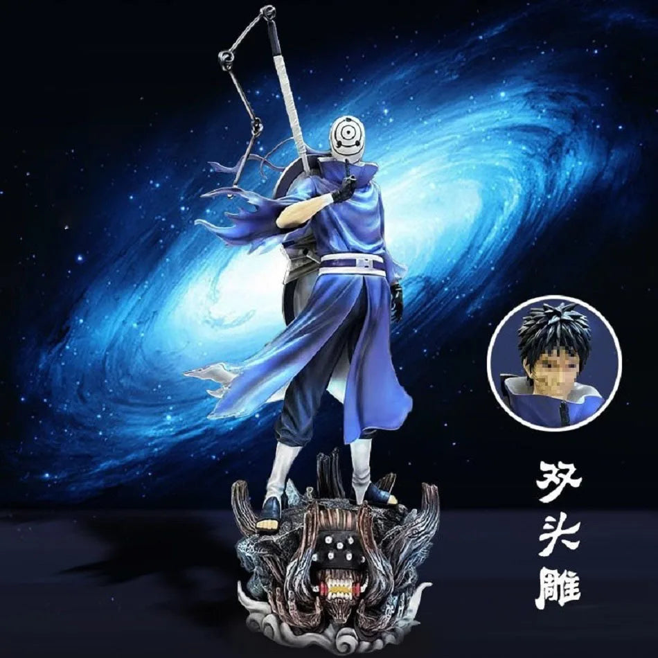 Naruto Anime Figures Uchiha Obito Standing Posture Double Headed Sculp ...