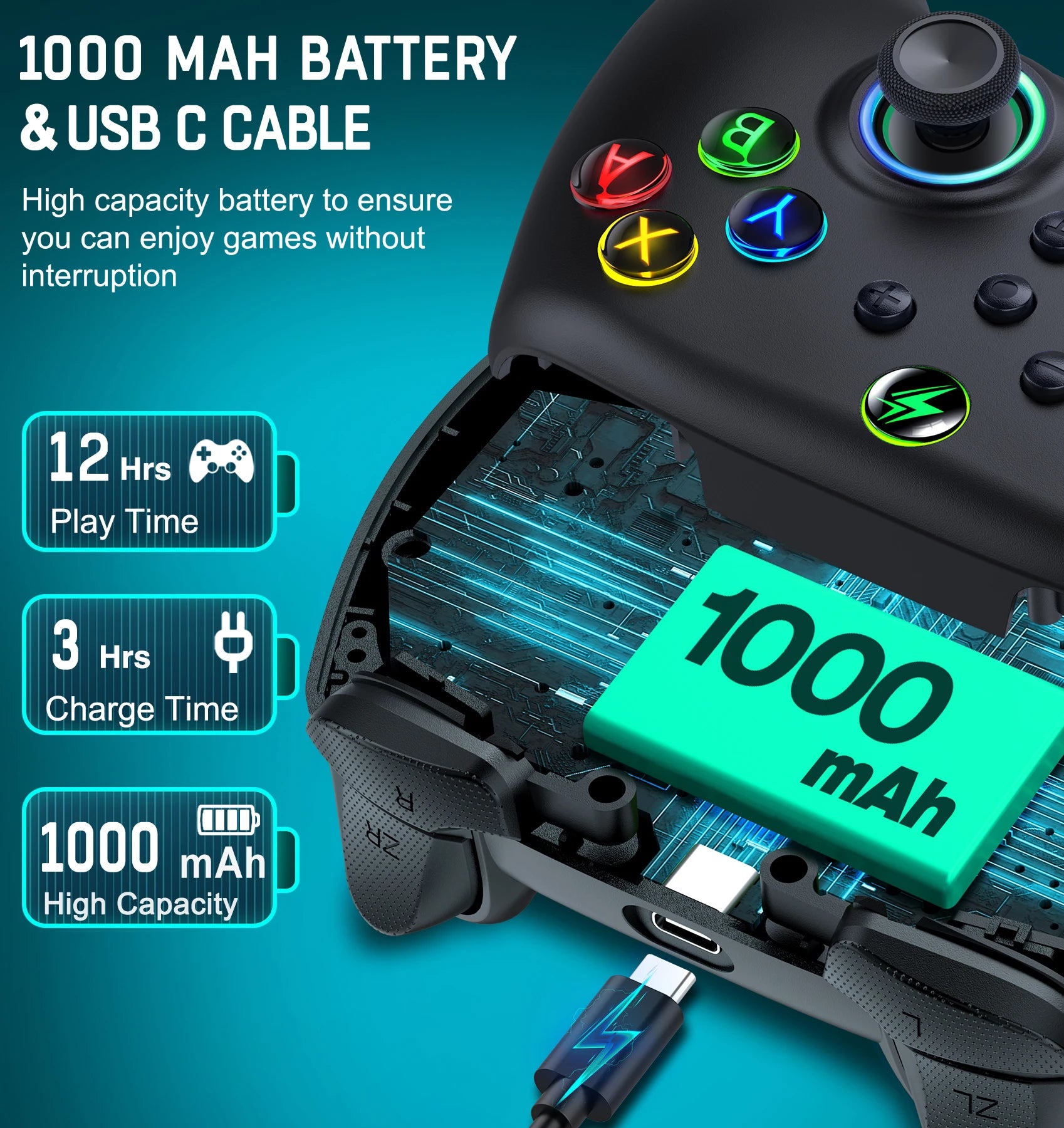 BEBONCOOL RGB Gamepad FOR PC/Nintendo Switch/Android/iOS Multi-System ...