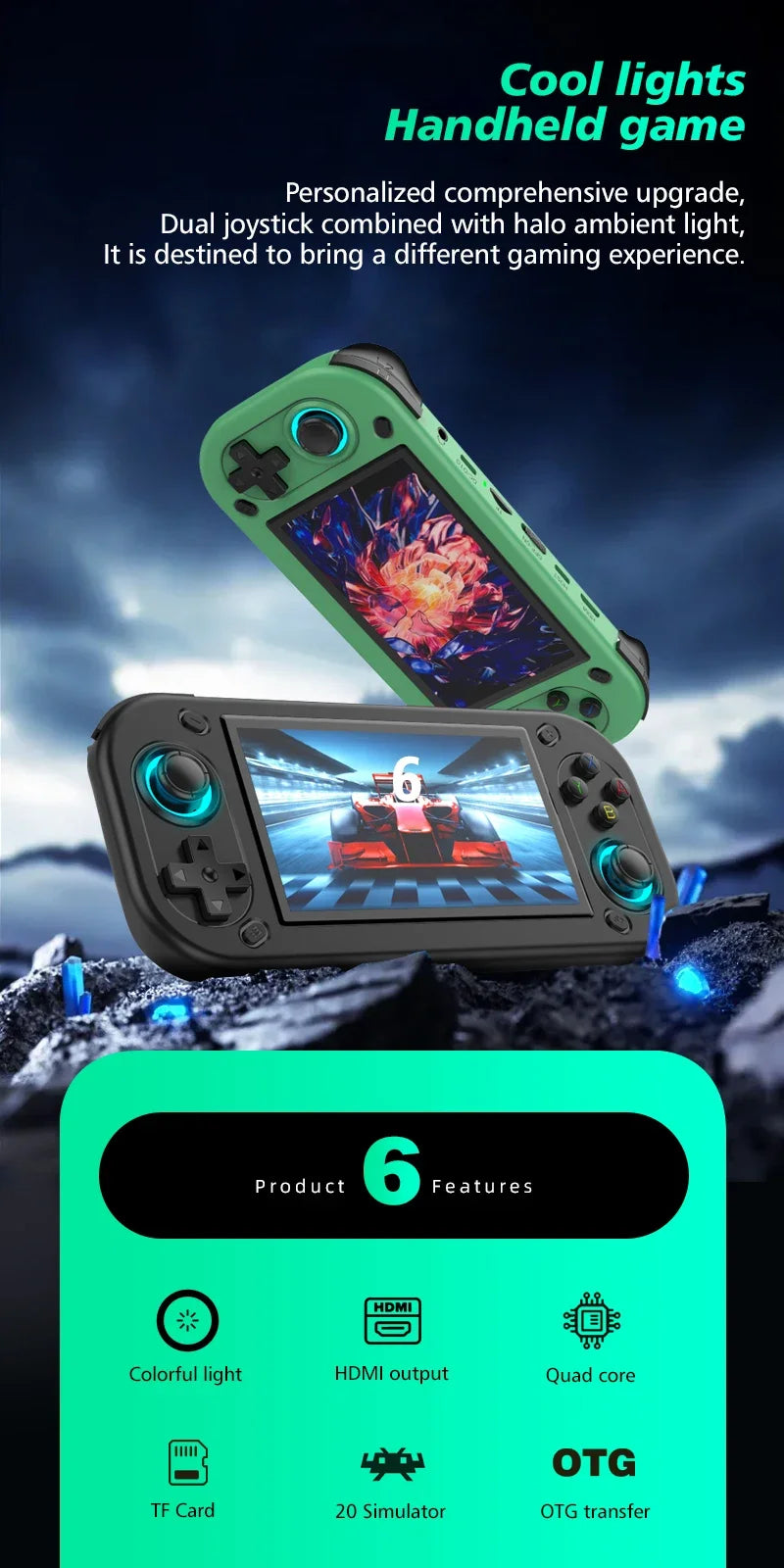 R43S Retro Handheld Video Game Console Linux System 4.3Inch Screen HDM ...